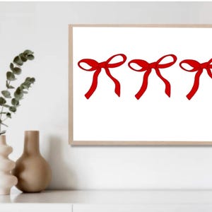 Red Coquette Bow Wall Art - Etsy