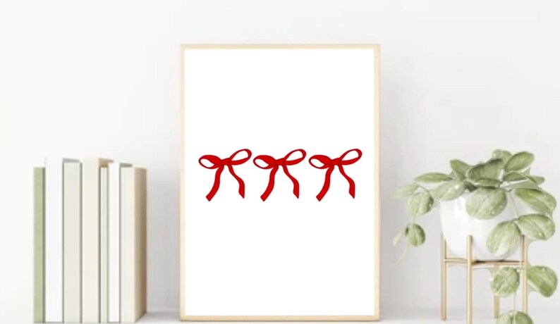Red Coquette Bow Wall Art - Etsy