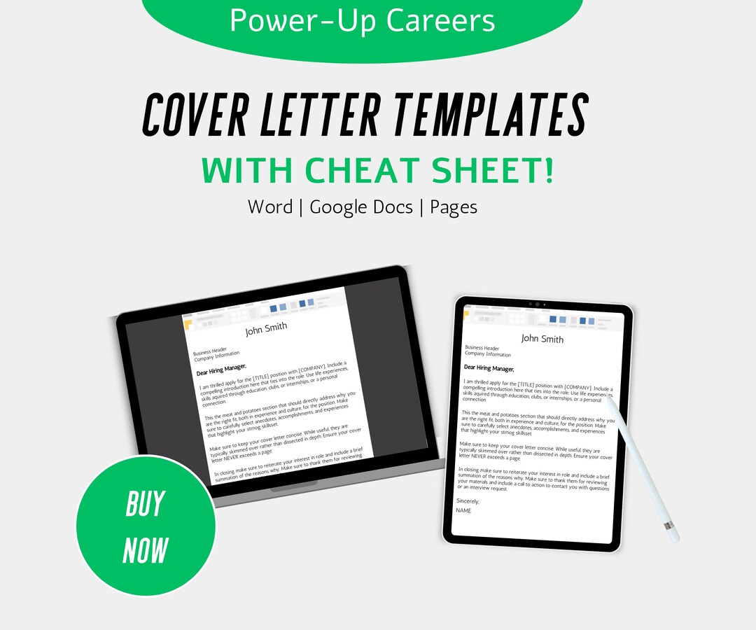 Cover Letter Templates With Cheat Sheet, Professional, Minimalist, and ...