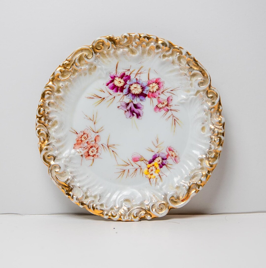 Antique German Decorative Small Plate With Hand Painted Pansies and ...