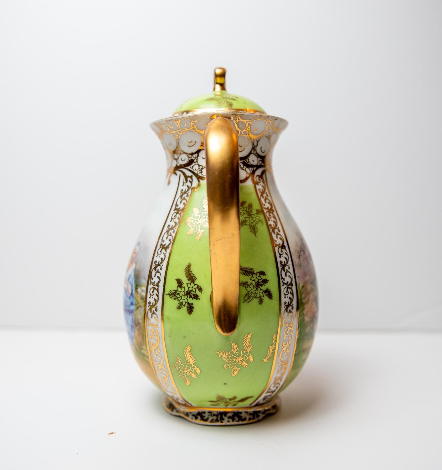 Schierholz & Son Austrian Teapot in Gold and Green - Etsy