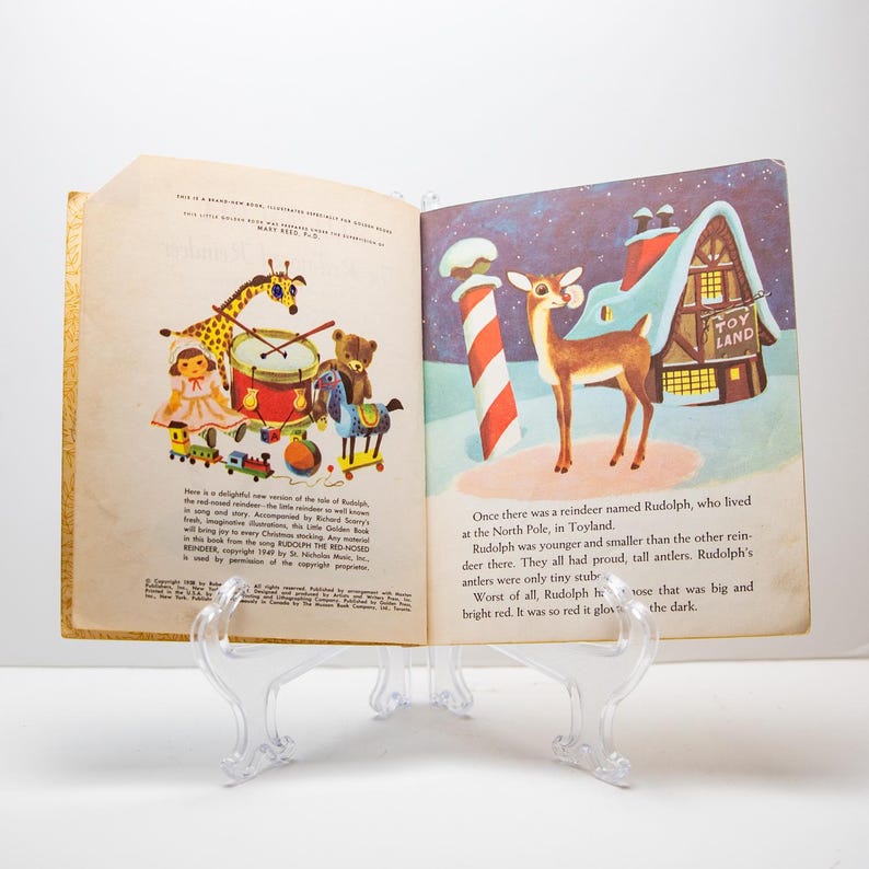 Vintage 1958 Little Golden Book, Rudolph the Red-nosed Reindeer - Etsy