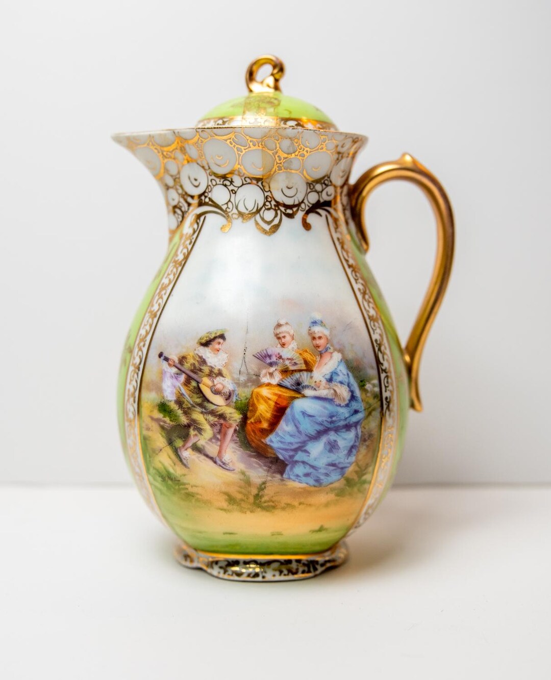 Schierholz & Son Austrian Teapot in Gold and Green - Etsy