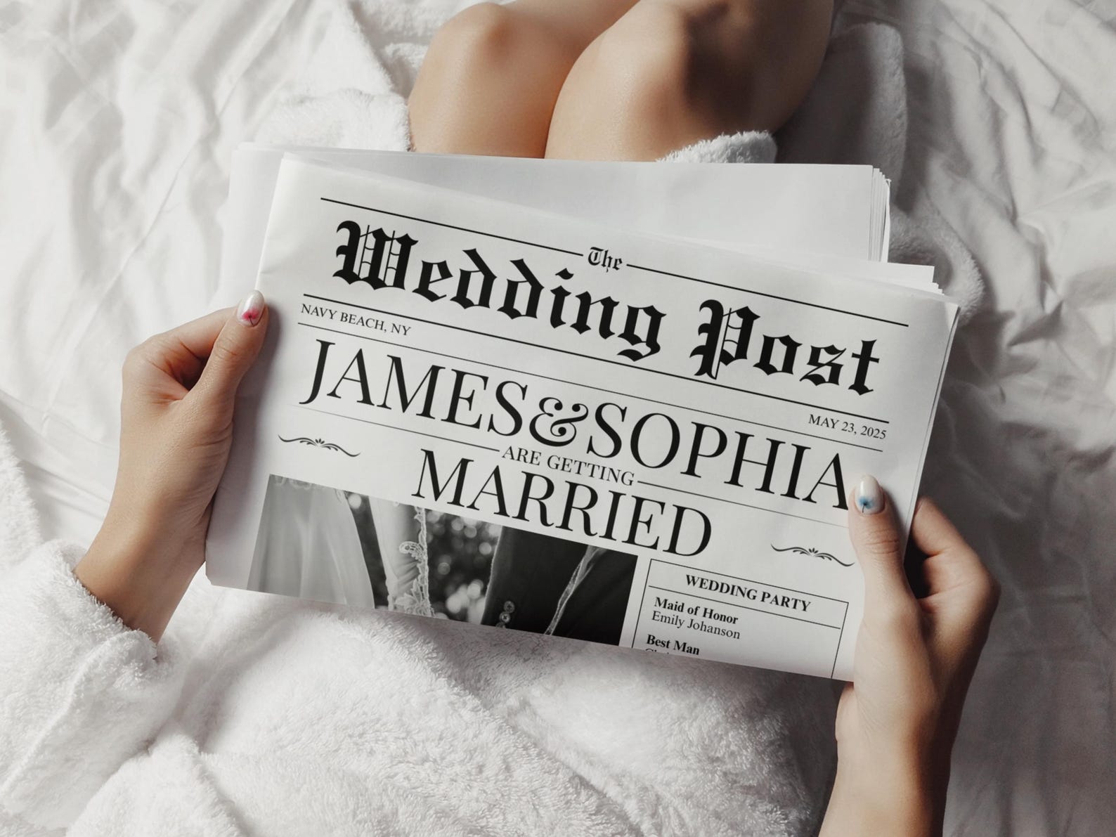 Wedding Newspaper Template With Photo, Wedding Newspaper Template ...