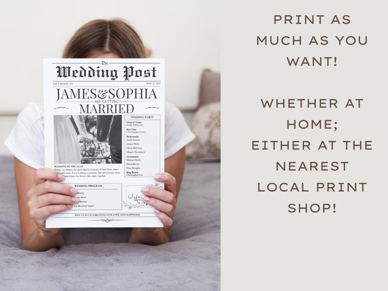 Wedding Newspaper Template With Photo, Wedding Newspaper Template ...