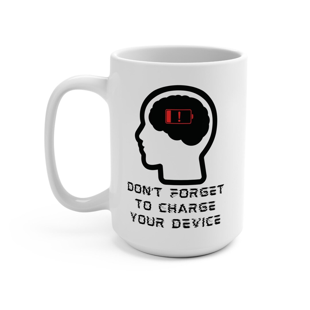 Recharge Your Brain Coffee Mug, Large Ceramic Cup, Wake up Your Mind ...