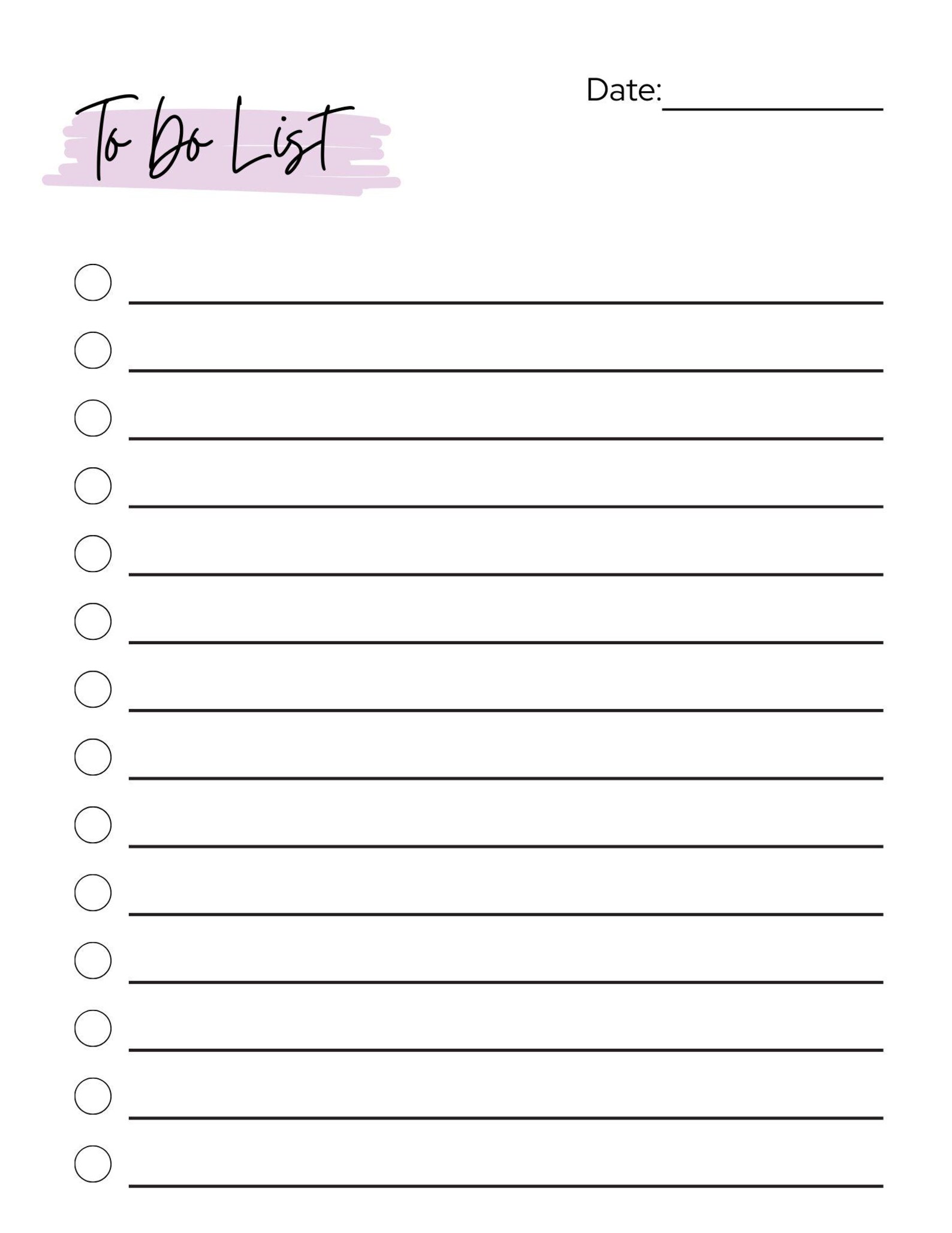 Printable PDF to Do List, Pretty and Minimalistic, Blank, Productivity ...