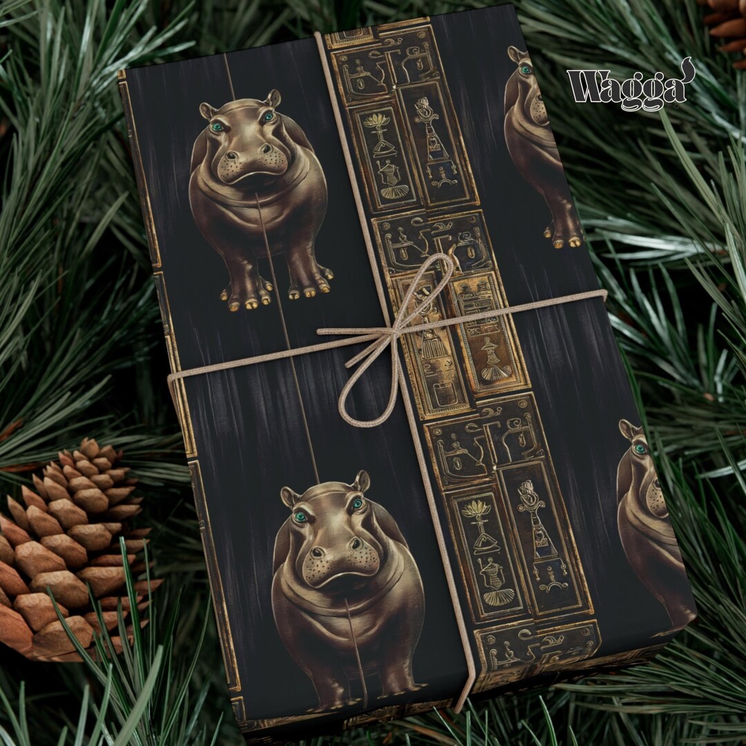 Egyptian Hippo Wrapping Paper-history-teacher-gift,museum Lovers Gift ...