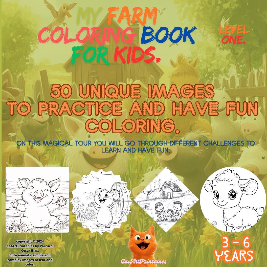 50 Farm Animal Coloring Pages for Kids / Farm Coloring Pages / Coloring ...