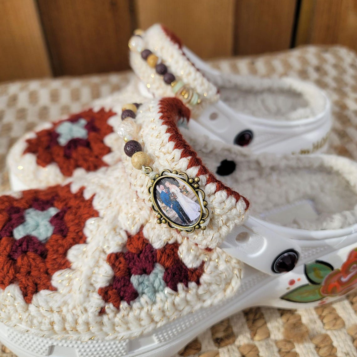 Custom Crocs Wedding Design message for Custom Orders White Lined ...