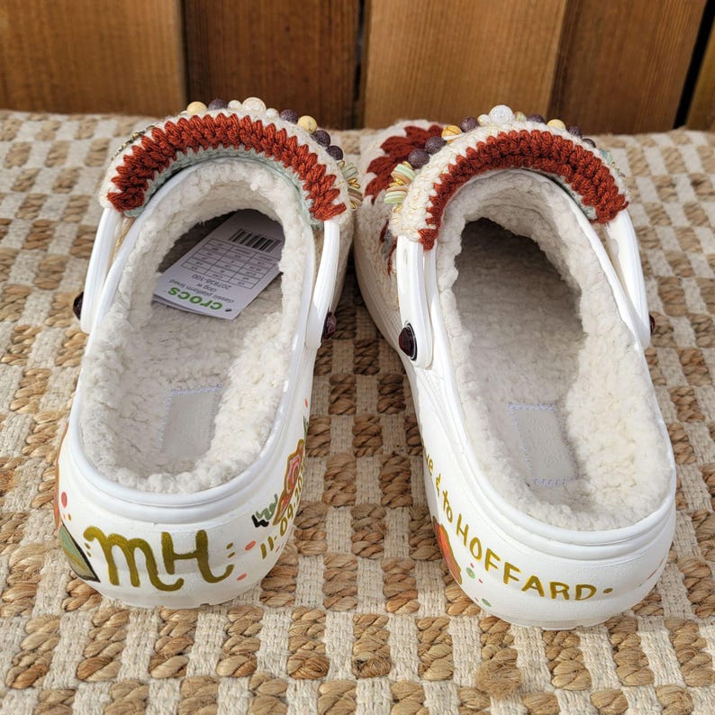 Custom Crocs Wedding Design message for Custom Orders White Lined ...