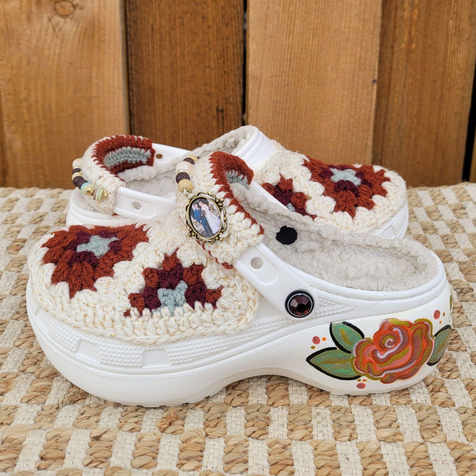 Custom Crocs Wedding Design message for Custom Orders White Lined ...