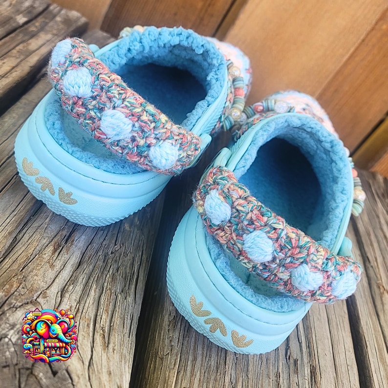 Custom Crocs® for LINDA Aqua Bliss - Classic Lined Clogs, Handmade With ...