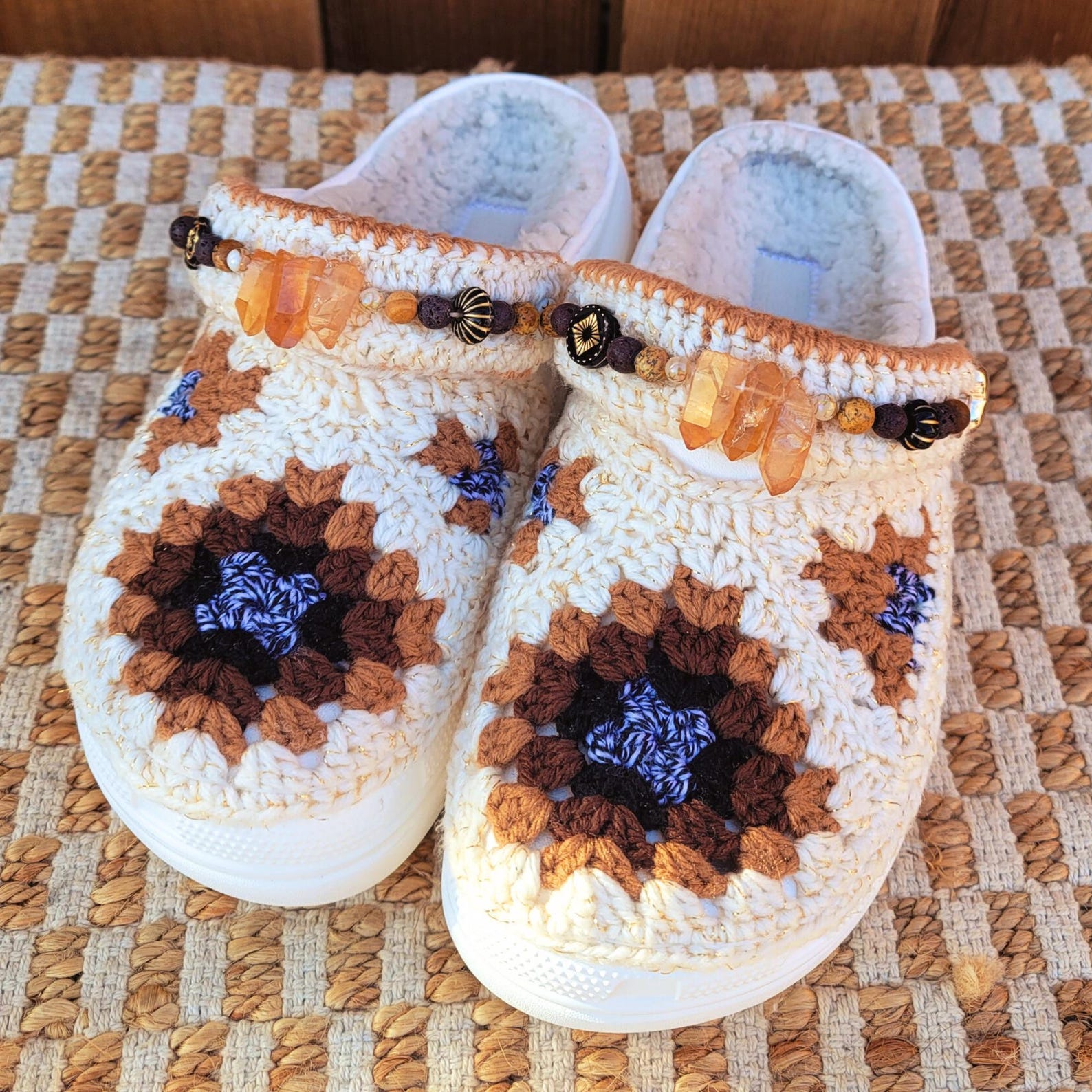 Custom Crocs® Forest Glow White Lined Platforms, With Crystals ...