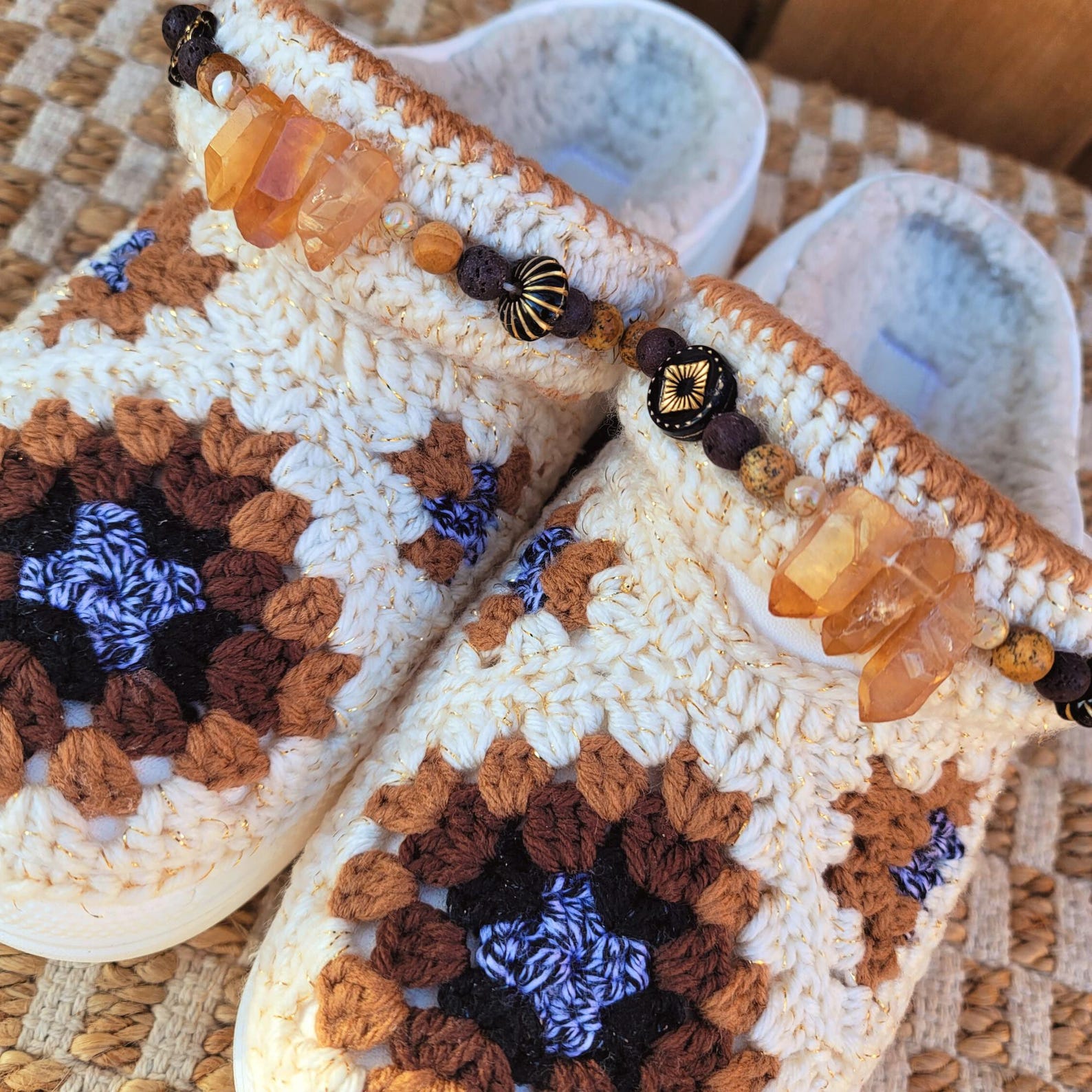 Custom Crocs® Forest Glow White Lined Platforms, With Crystals ...