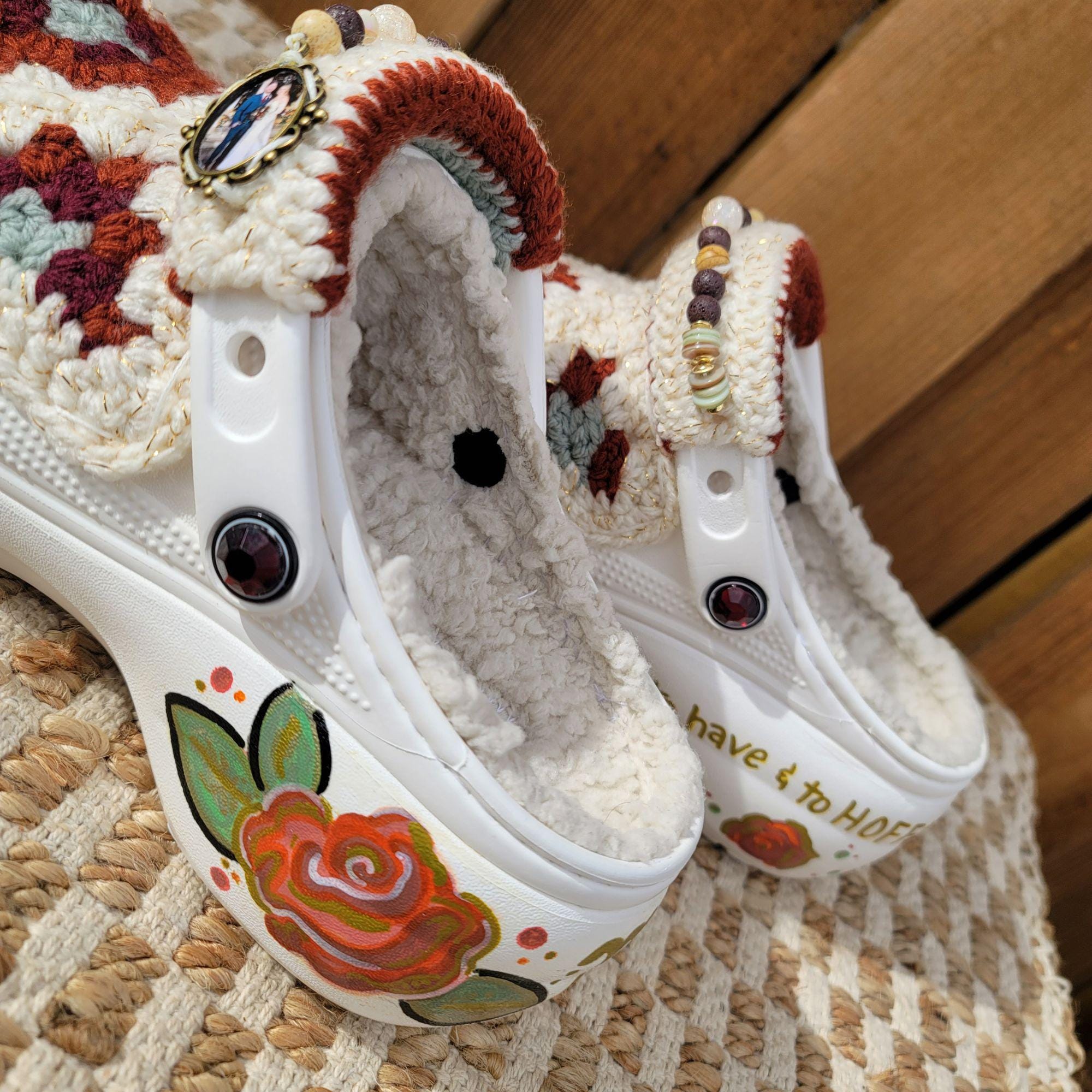 Custom Crocs Wedding Design message for Custom Orders White Lined ...