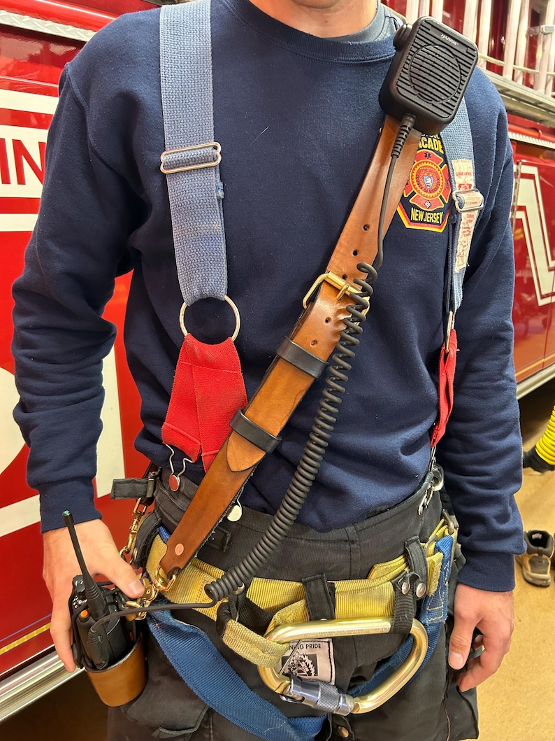 Firefighter Radio Strap - "the Primary" - Customizable Leather Fire/ems ...