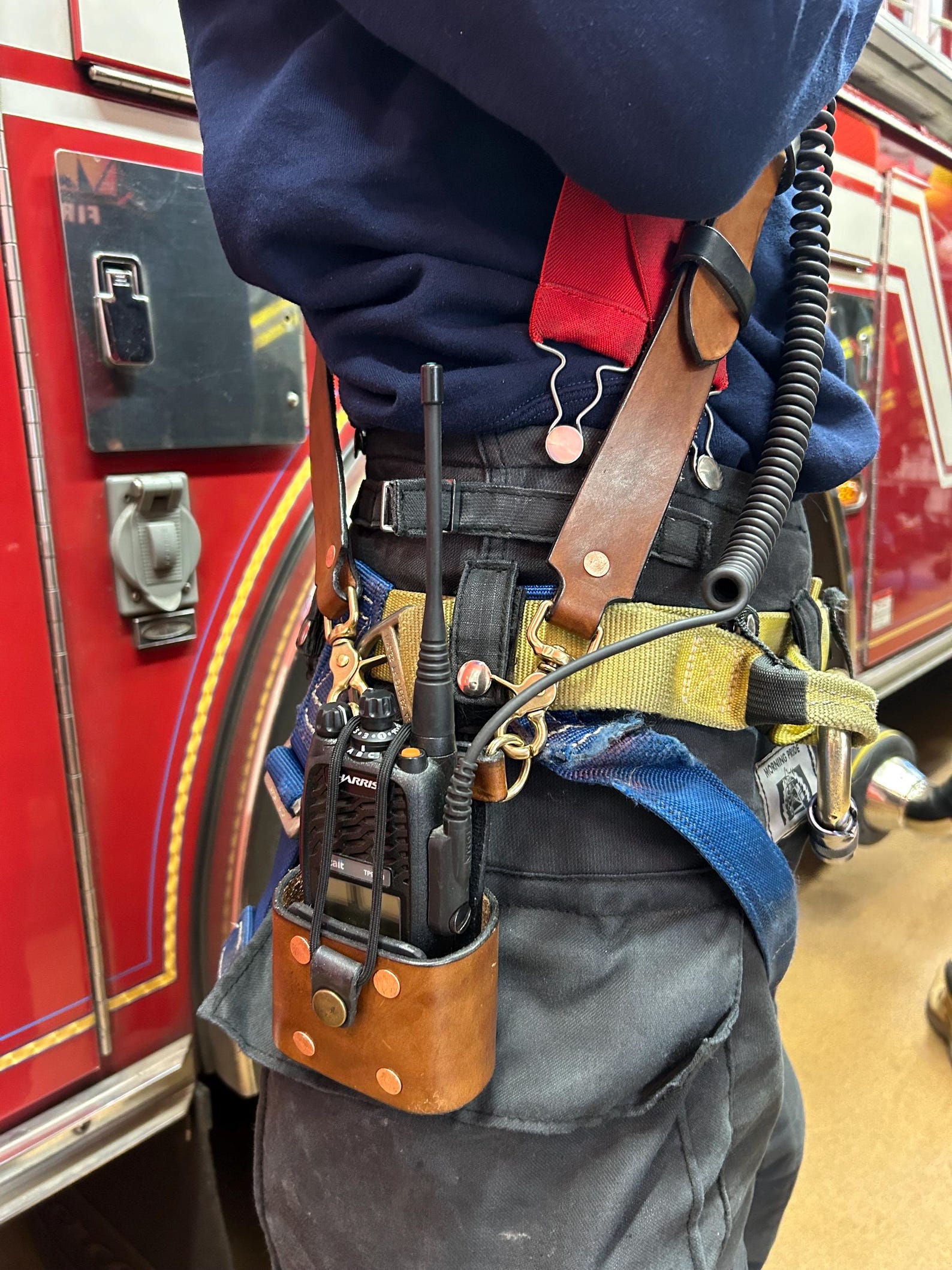 Firefighter Radio Strap - "the Primary" - Customizable Leather Fire/ems ...