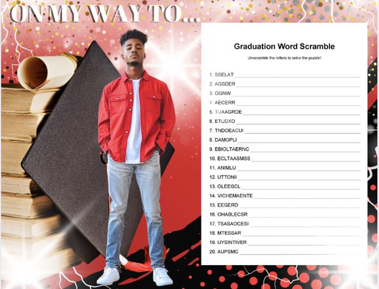 Custom Graduation Activity Booklet Party Favor Fully Customizable Canva ...