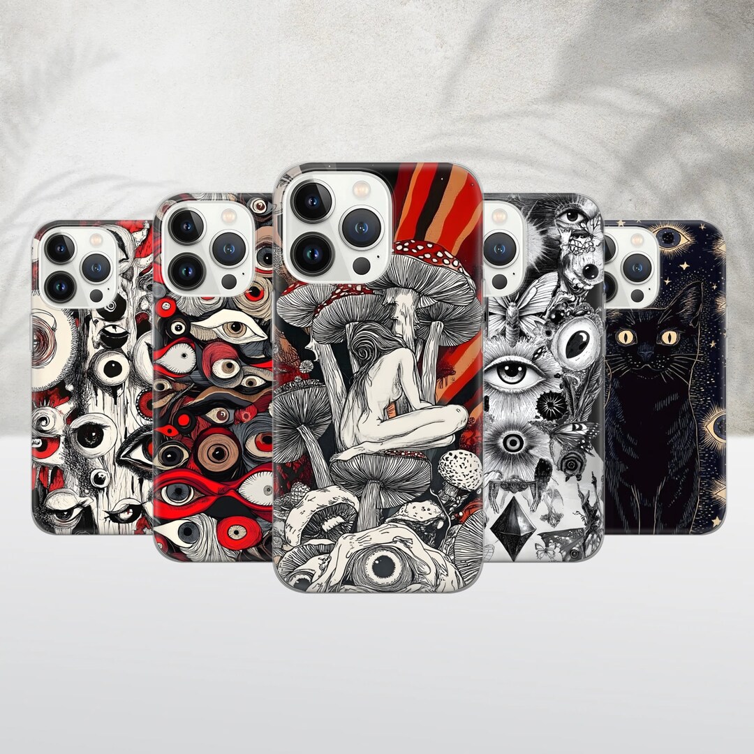 Creepy Eyes Phone Case - Horror Grunge Art Cover for iPhone 16 Pro Max ...