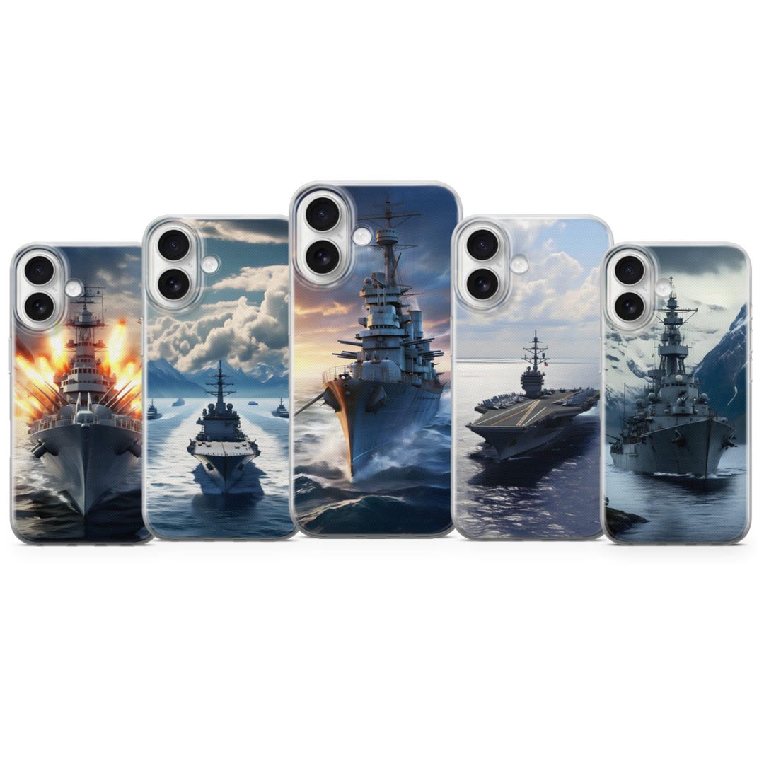 Navy Warship Phone Case Nautical Fleet Art Cover for iPhone 17pro 16 ...