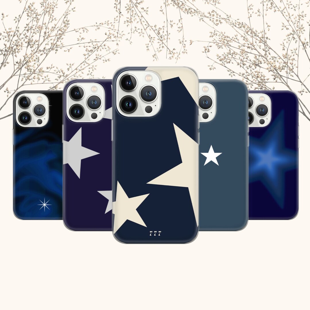 Navy Blue Phone Case Aesthetic Aura Star Cover for iPhone 17pro, 16,15 ...