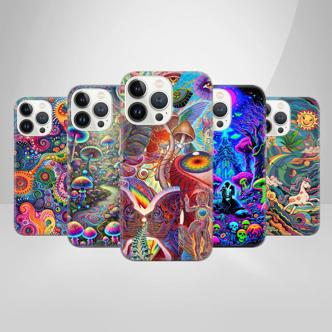 Psychedelic Trippy Phone Case Colours Coverfor iPhone 16 Pro Max, 15 ...