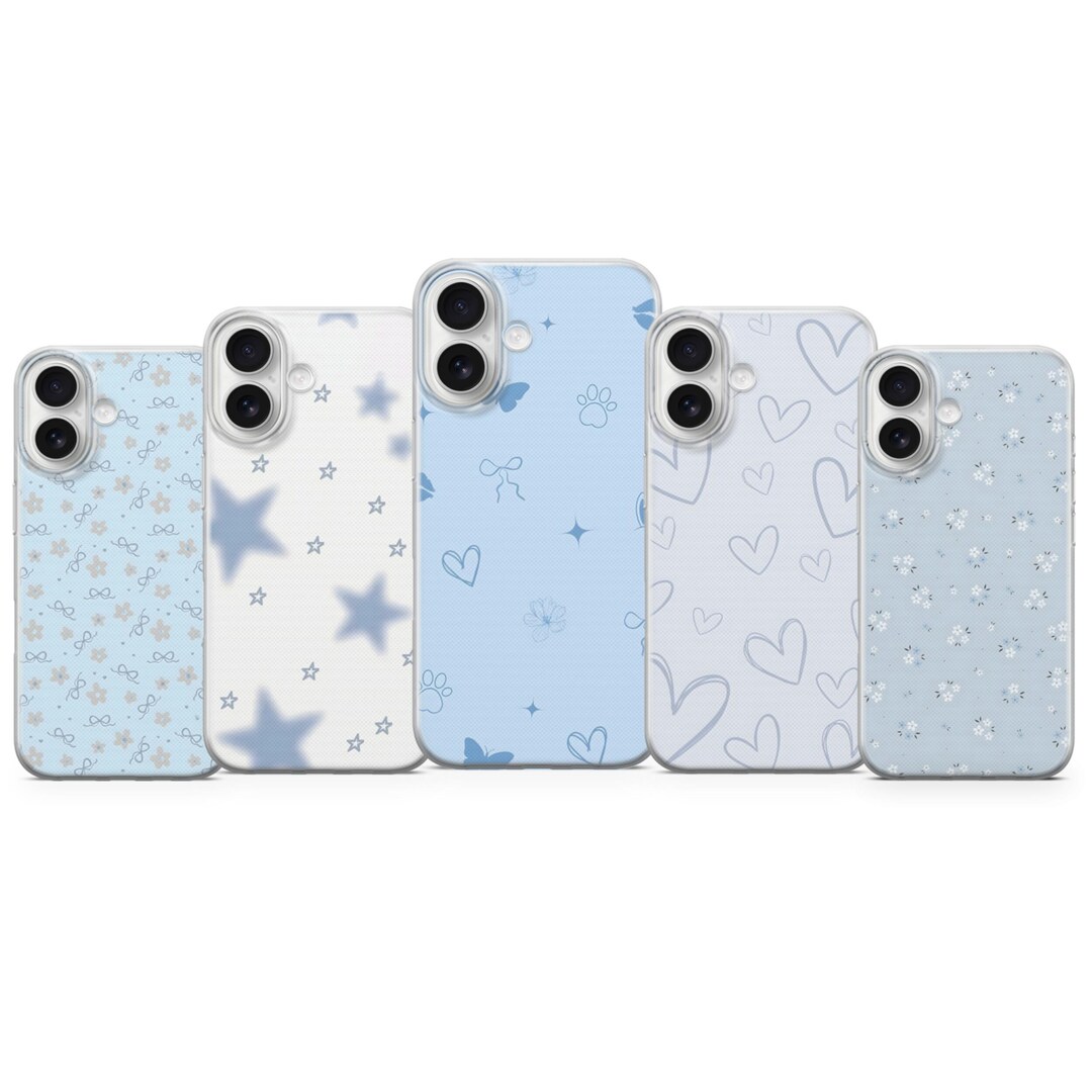 Baby Blue Phone Case Minimalist Blue Pattern Cover for iPhone 17pro, 16 ...