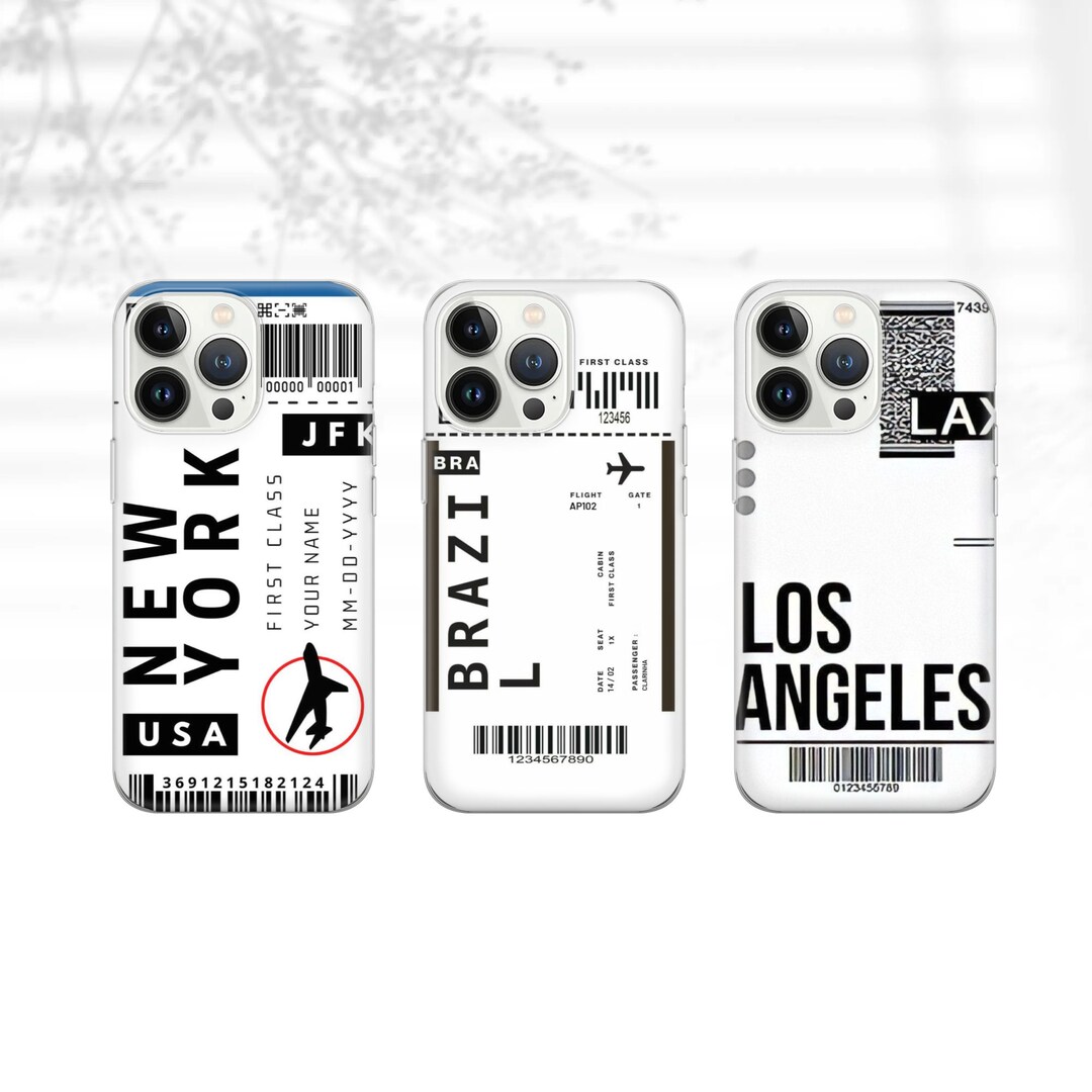 Flight Ticket Phone Case Boarding Pass Coverfor iPhone 16 Pro Max, 15 ...