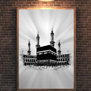 Mecca Digital Wall Art Print Islamic Minimalist Home Decor Minimalist ...