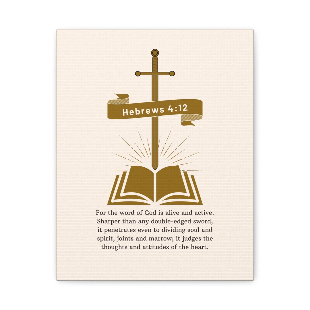 Word of God Two-edged Sword Hebrews 4:12 Matte Canvas, Stretched, 1.25 ...