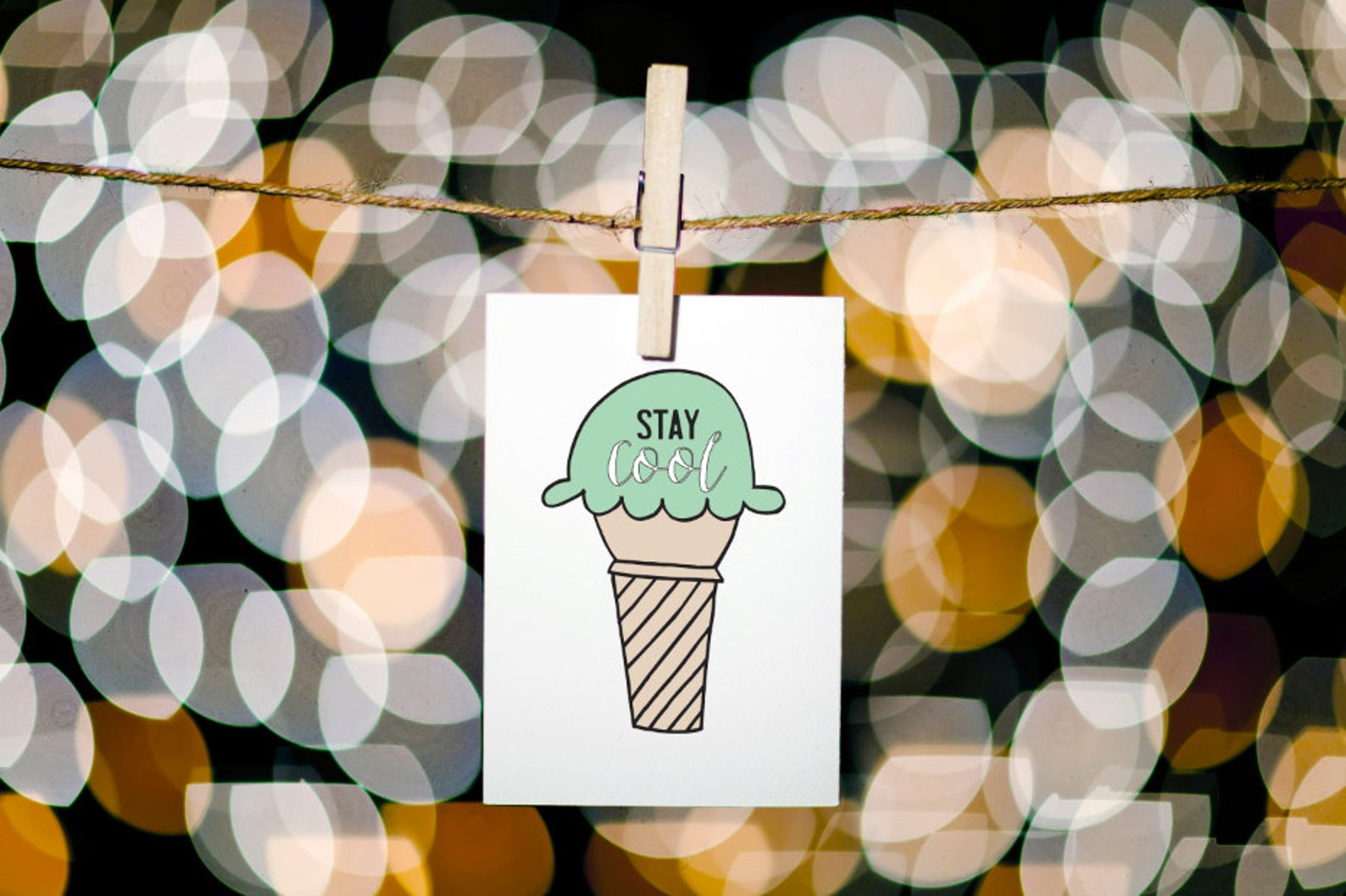 Sweet motivational card // Stay cool card // ice cream | Etsy