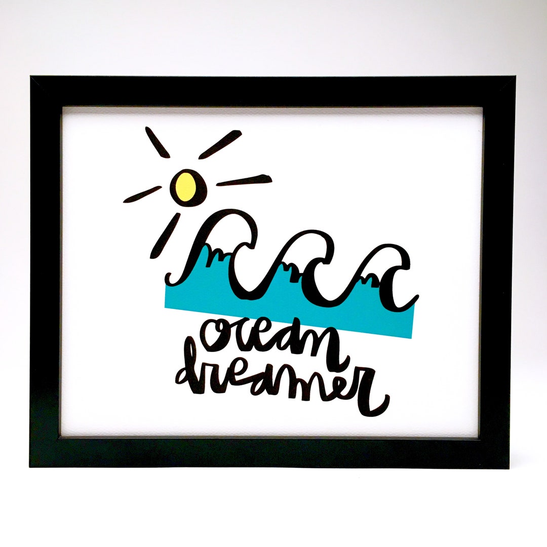 Ocean Dreamer // Illustrated Print // 8 X 10 // Ocean Art // - Etsy