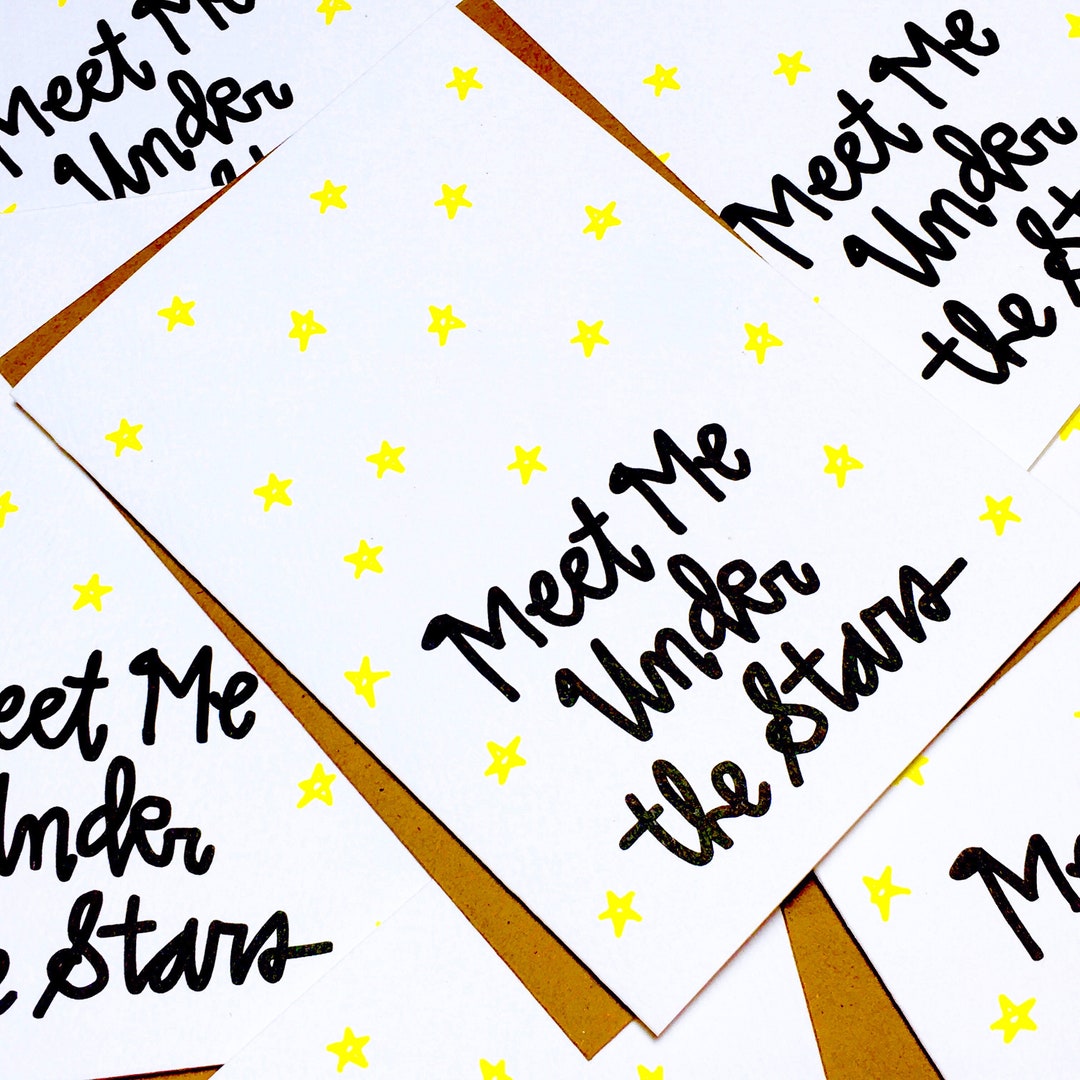 Meet Me Under the Stars // Love Card // Stargazer // Star Card // I ...