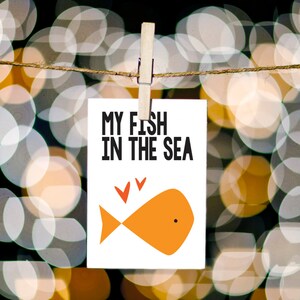 Love Card // Anniversary Card // My Fish in the Sea // I Love You - Etsy