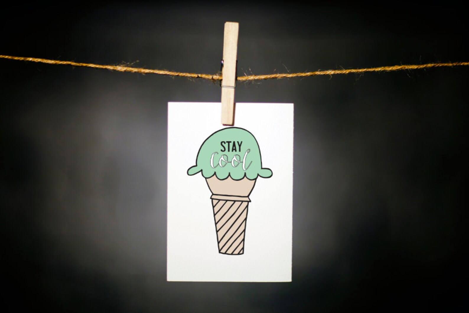 Sweet Motivational Card // Stay Cool Card // Ice Cream - Etsy