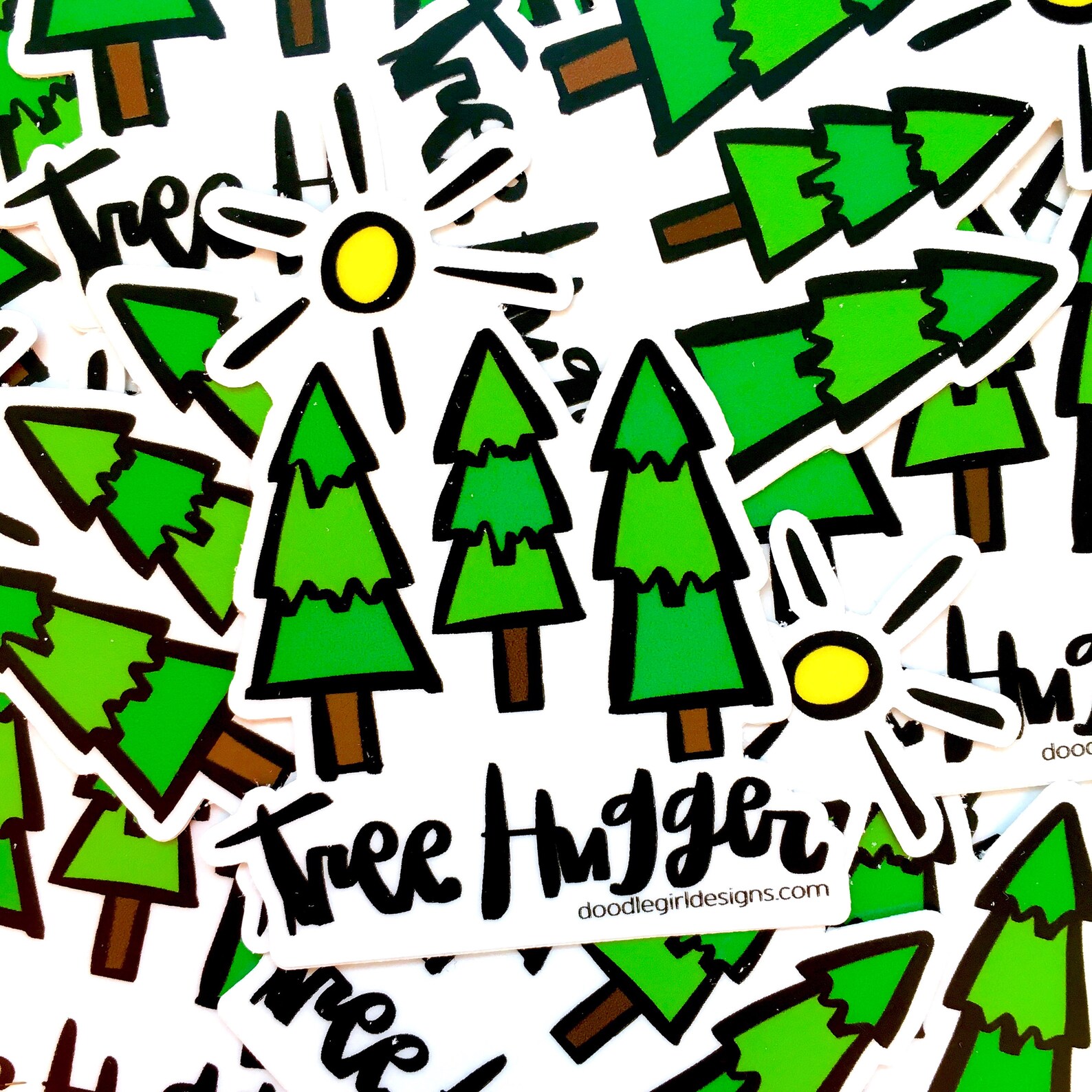 Tree Hugger // Waterproof Sticker // Tree Decal // Laptop Decal // Cute ...