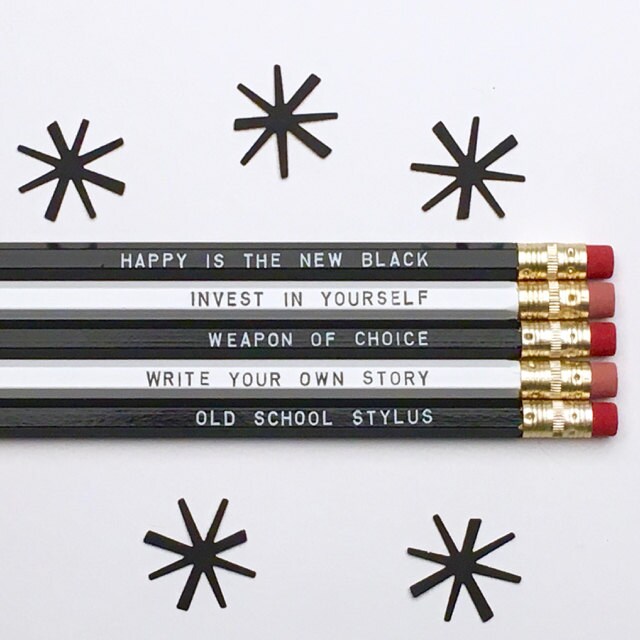 Old School Stylus Pencils, Set of 6 Pencils, Imprinted Pencils, Hexagon ...