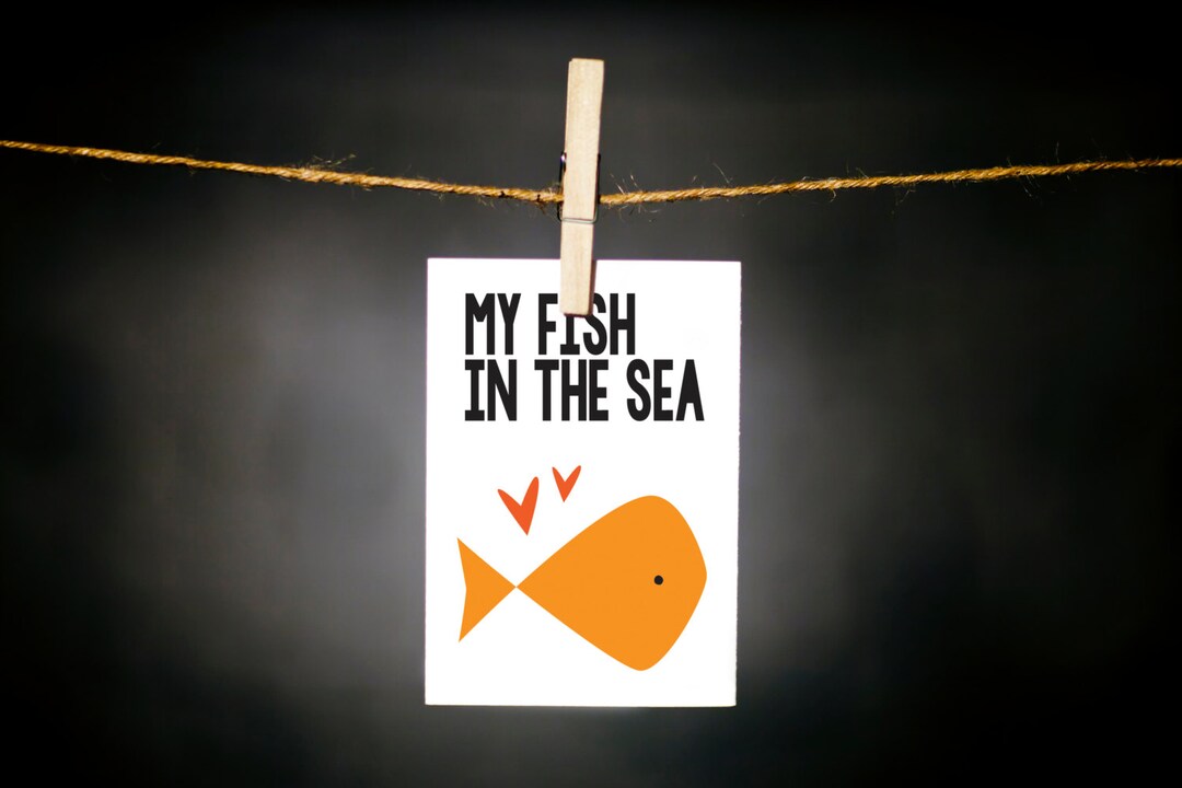 Love Card // Anniversary Card // My Fish in the Sea // I Love You - Etsy