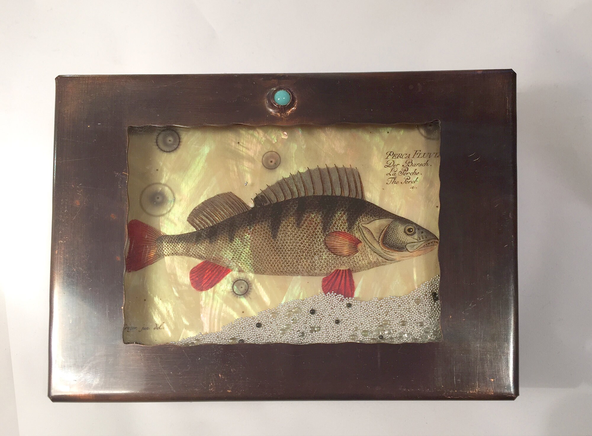Fish With Bubbles Reliquary Box - Fishing Man Gift Box - Copper With ...