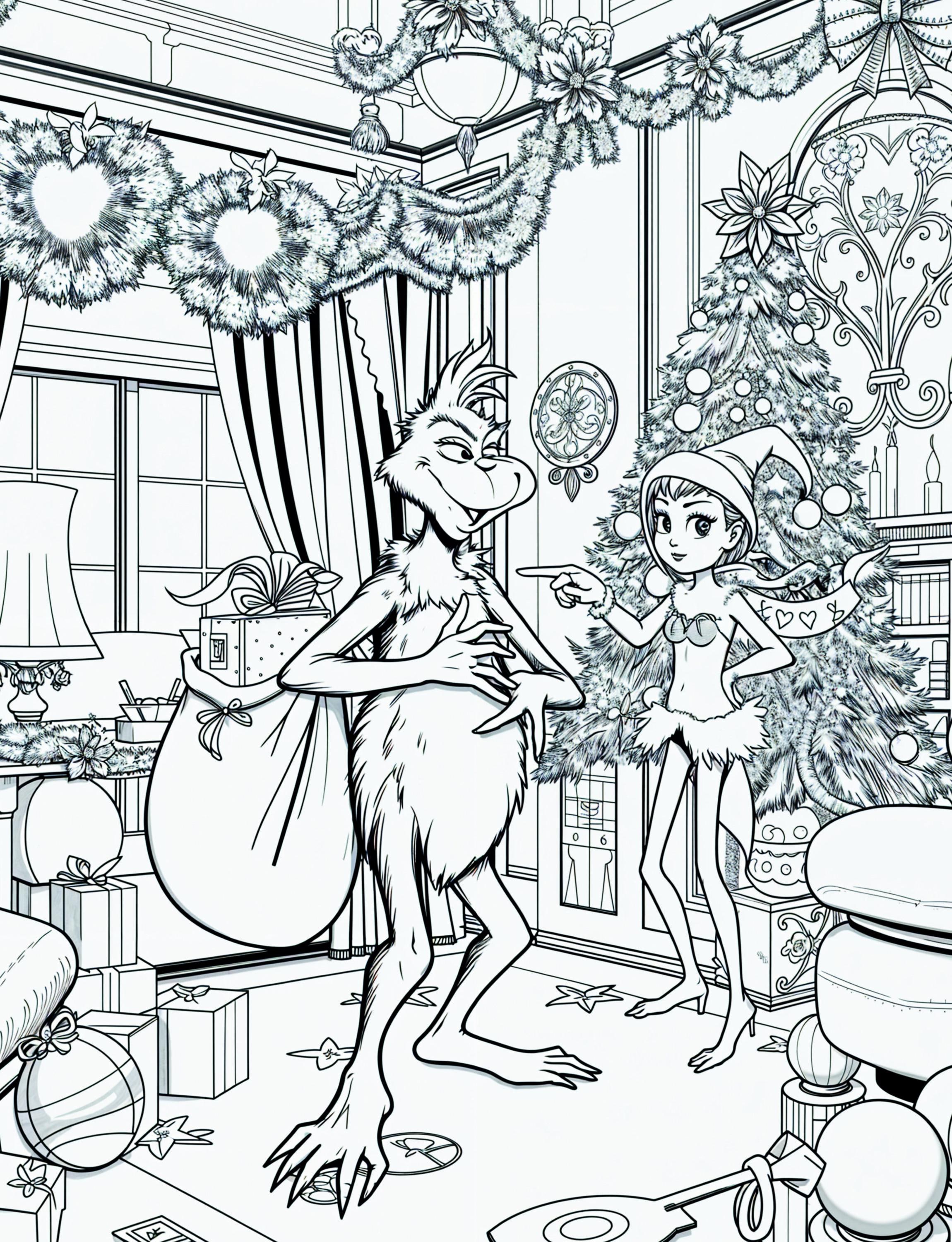 The Grinch Gone Wild: A Christmas Shenanigans Coloring Book - Etsy