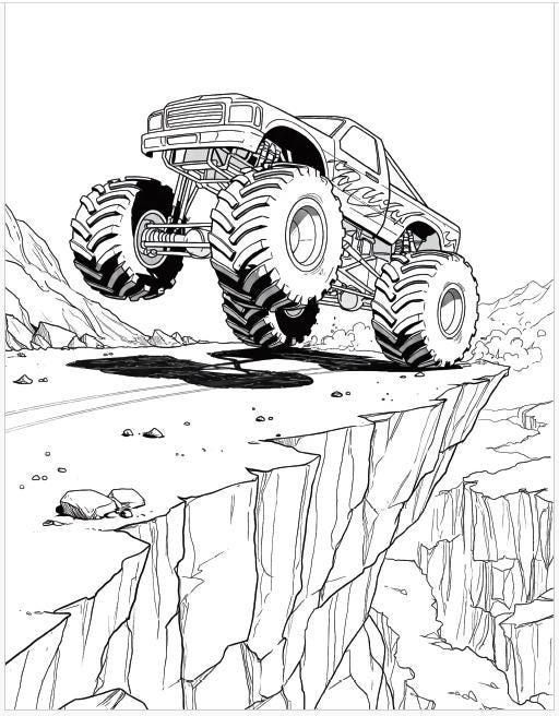 The Monsters of the Monster Trucks: an Extreme Truck Coloring Book for ...