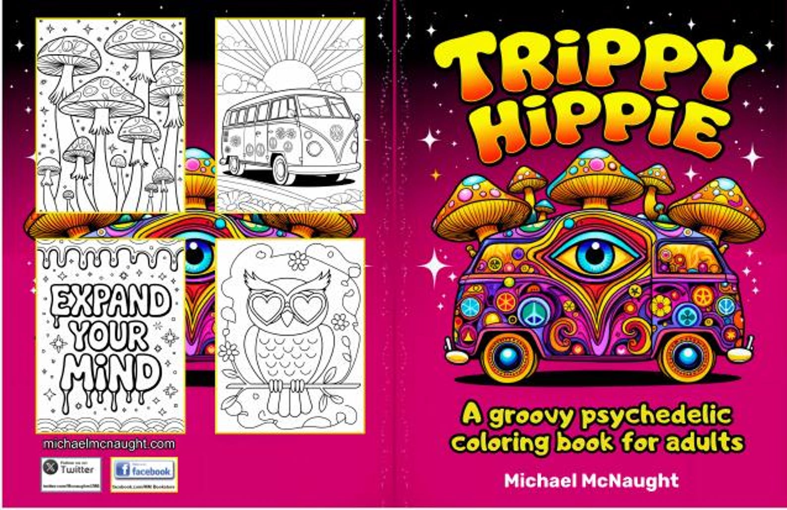 Trippy Hippie: A Groovy Psychedelic Coloring Book for Adults - Etsy
