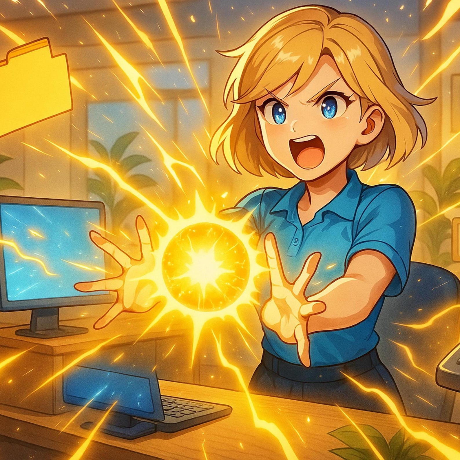 Anime Birthday Card | Female Receptionist | Printable PDF - Etsy