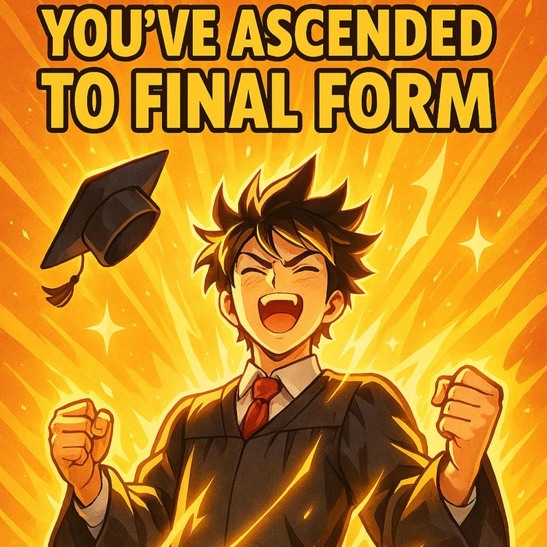 Male Anime Graduation Card | Ascended | Printable PDF - Etsy