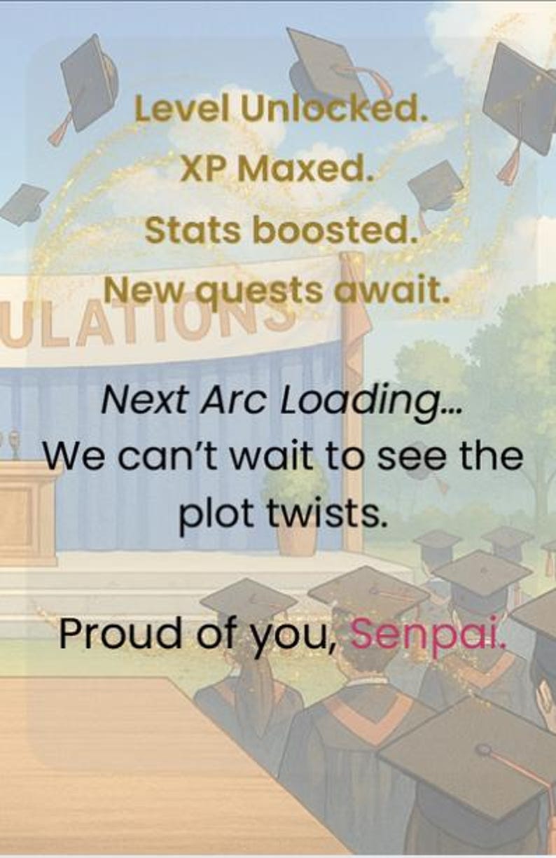 Male Anime Graduation Card | Ascended | Printable PDF - Etsy