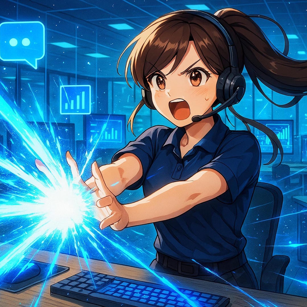 Anime Birthday Card | Female Call Center Associate | Printable PDF - Etsy