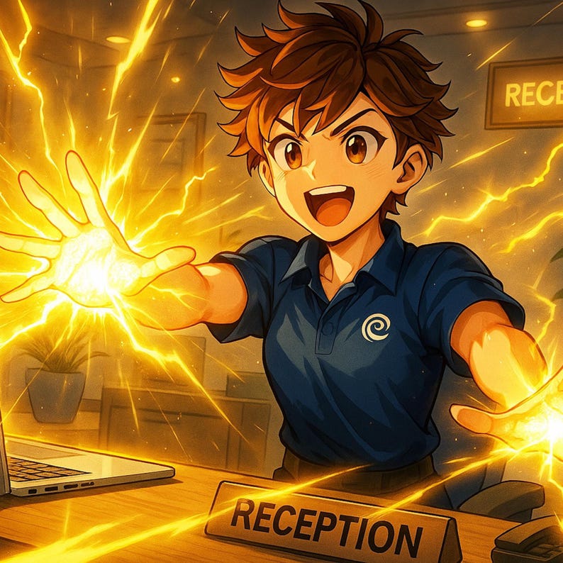 Anime Birthday Card | Male Receptionist | Printable PDF - Etsy