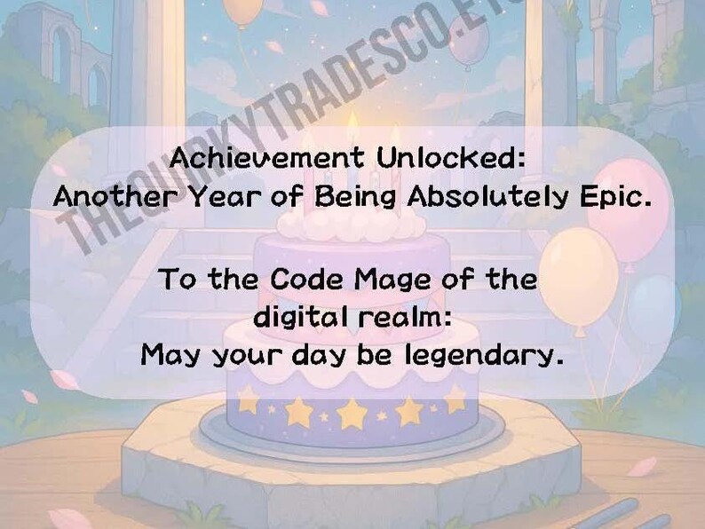 Anime Birthday Card for Male Software Developer | Printable Gift ...