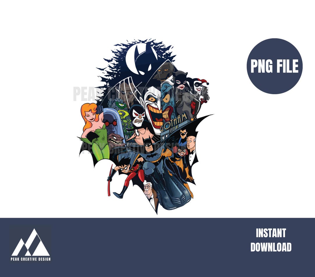 Superhero Mashup PNG | Gotham Digital Art for Sublimation, Mugs, Shirts ...
